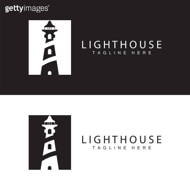 Lighthouse logo vector beacon tower ship signal simple beach port ...