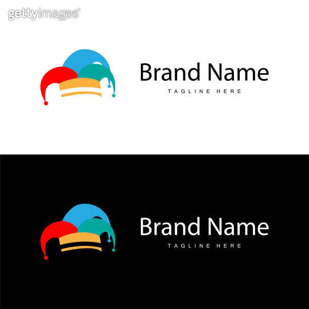 Simple colorful clown hat logo simple circus comedian equipment design ...