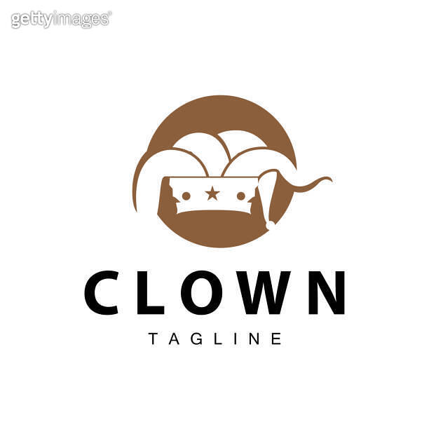Simple colorful clown hat logo simple circus comedian equipment design ...