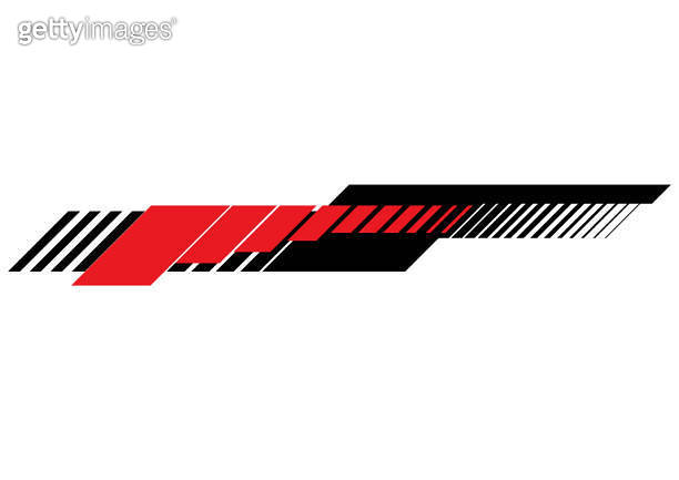 Vector abstract black and red speed stripes pattern sticker label on ...
