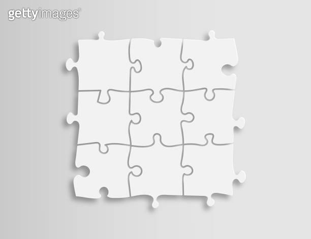 Vector Stereoscopic Nine Piece Flat Jigsaw Puzzle Banner Collage 이미지 ...