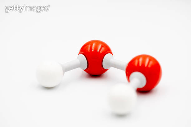 Hydrogen Peroxide H2O2 Molecular model still life on white 이미지 ...