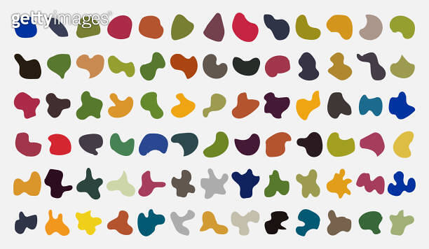 Vector colorful simple irregular liquid shadows random doodle shapes ...