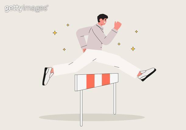 Character overcome obstacles to succeed in his work concept. Obstacles ...