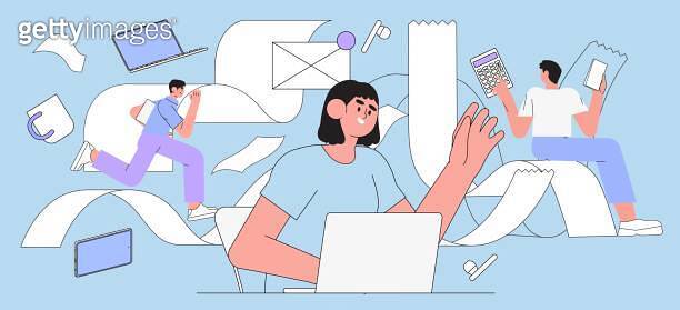 Teamwork concept. Groups of people work in teams together at business ...