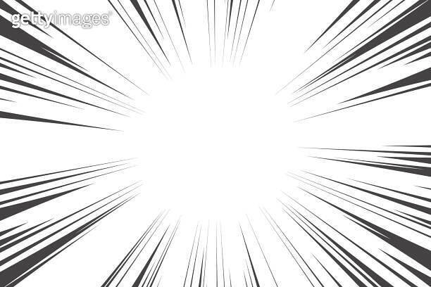 Comic manga radial lines with speed effect for comics book. Black and ...