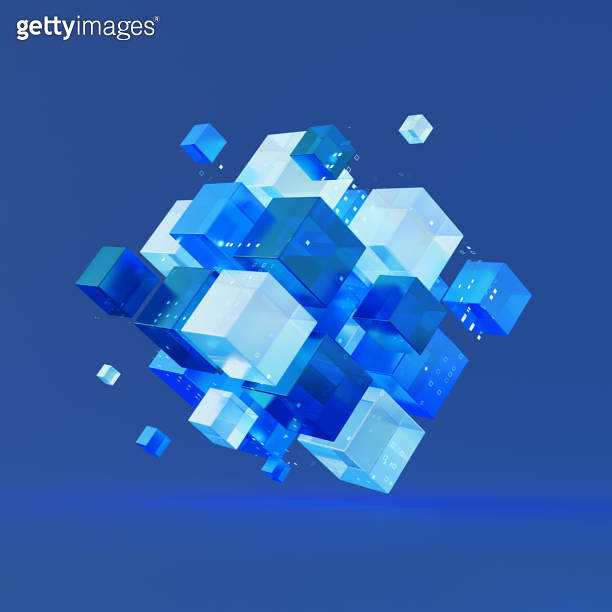 Data cube, abstract structure. Symbol of technology, research and digital architecture 이미지 ...