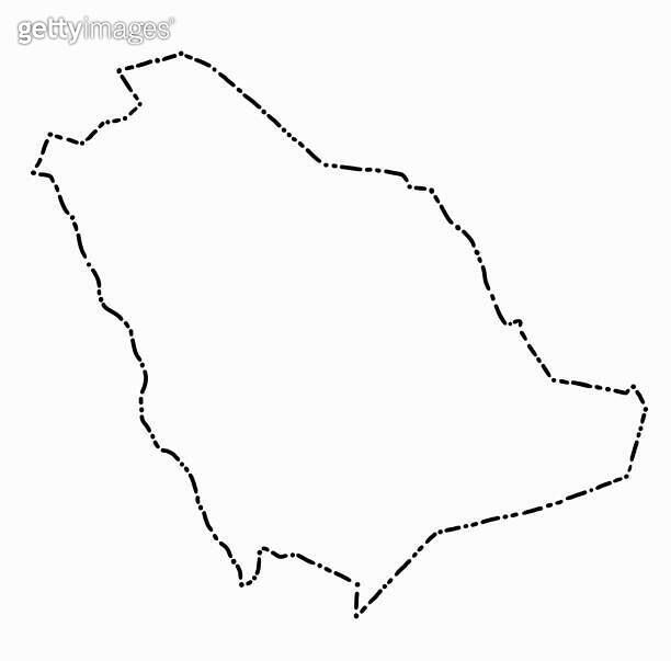 Doodle freehand dash line drawing of Saudi Arabia map. 이미지 (2162627638 ...