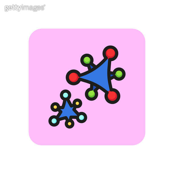 Active molecular compounds line icon 이미지 (2163137372) - 게티이미지뱅크