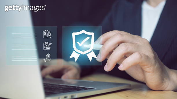 product quality certificate is compliant, the check mark symbol ...