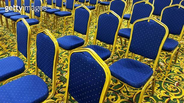 Group of Conference Chairs and Meeting Room Chairs in the Hotel. 이미지 ...