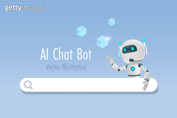 AI chat robot with digital searching bar. AI robotics and chatbot ...