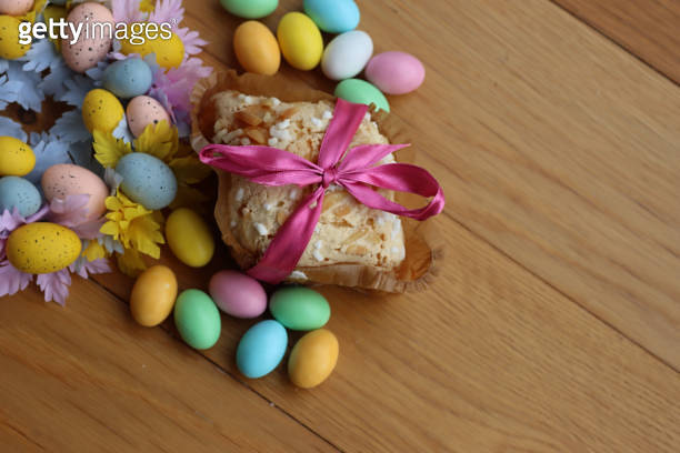 Italian Sweet Easter cakeColomba Pasquale (Easter dove) with tied bow ...