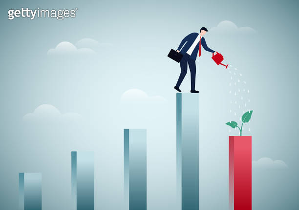 Grow business increase profit, growth investment or prosperity, wealth ...