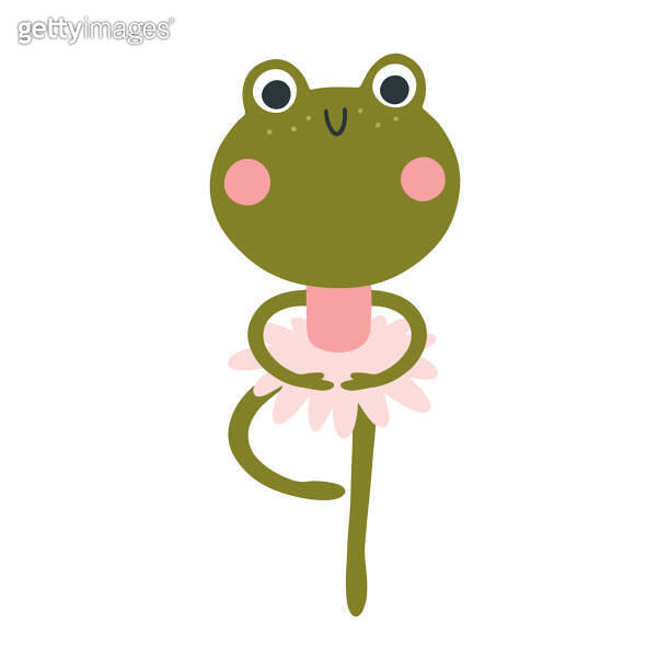 Ballerina frog vector isolate. Cute illustration of a character in a ...