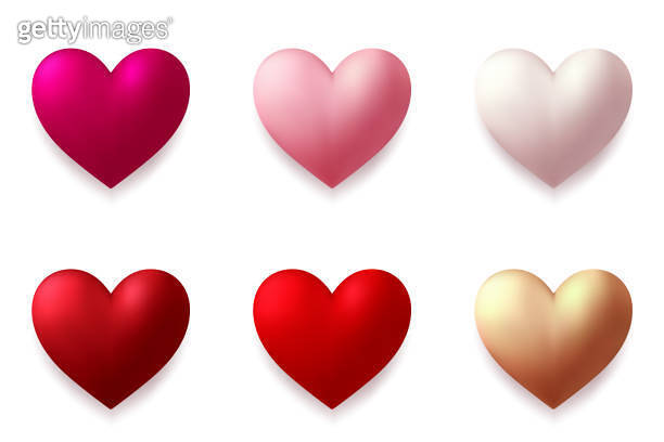 Set of multi-colored hearts. Design elements for greeting card for ...