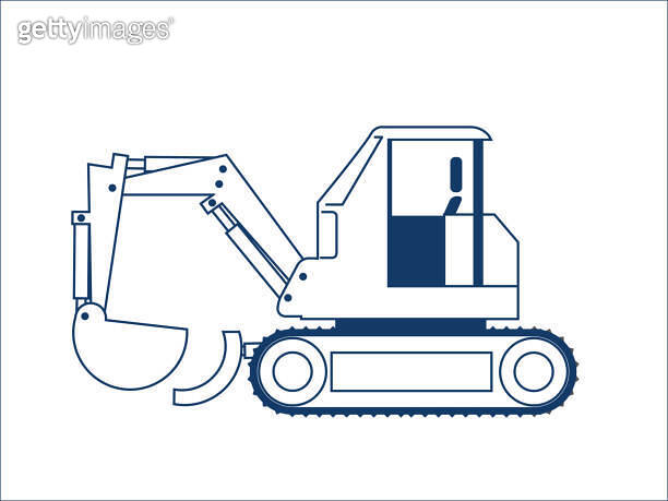 Excavator car - Simple deformed cute car icons, illustrations, and ...