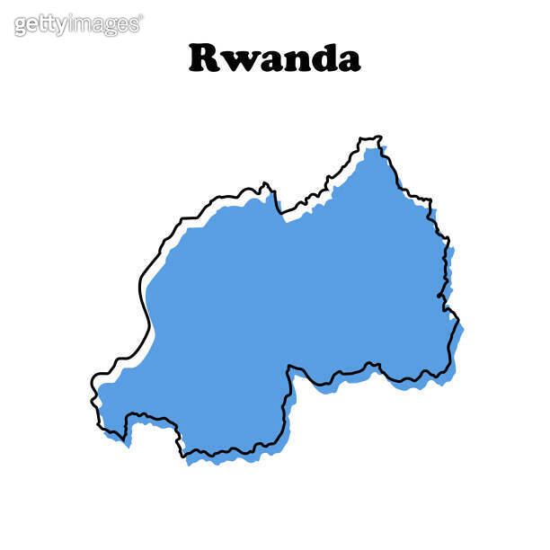 Stylized simple red outline map of Rwanda 이미지 (2118818978) - 게티이미지뱅크