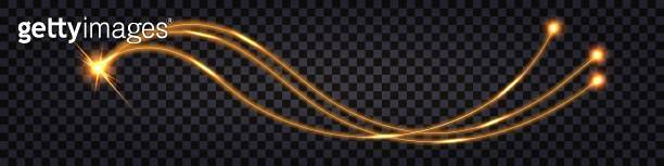 Lightning thunder bolt, electric discharge shock effect. Yellow glowing ...