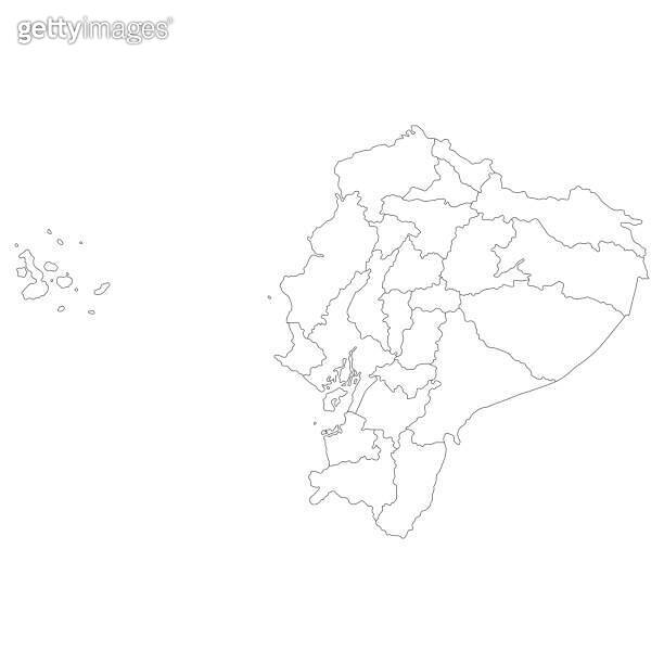 Ecuador map. Map of Ecuador in administrative provinces in white color ...