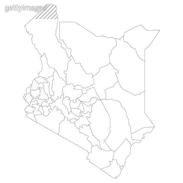 Kenya map. Map of Kenya in administrative provinces in white color ...