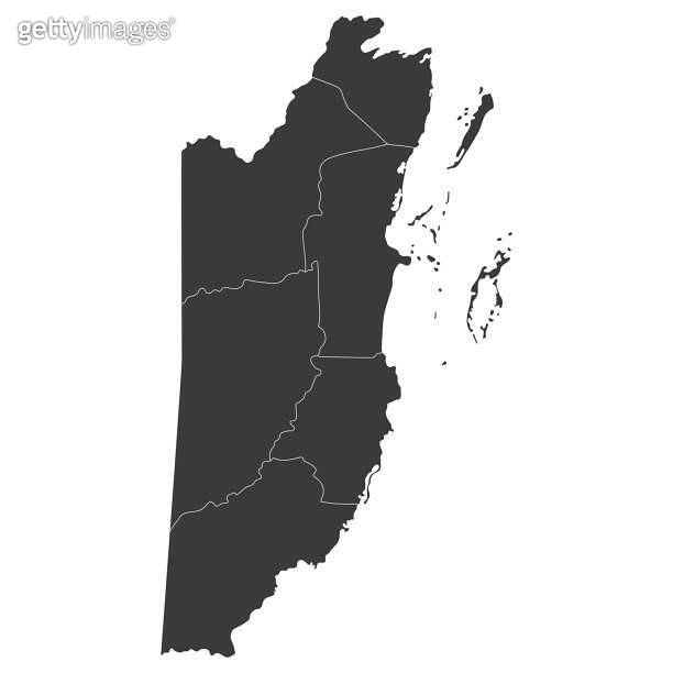 Belize map. Map of Belize in six main regions in grey color (2023349998 ...