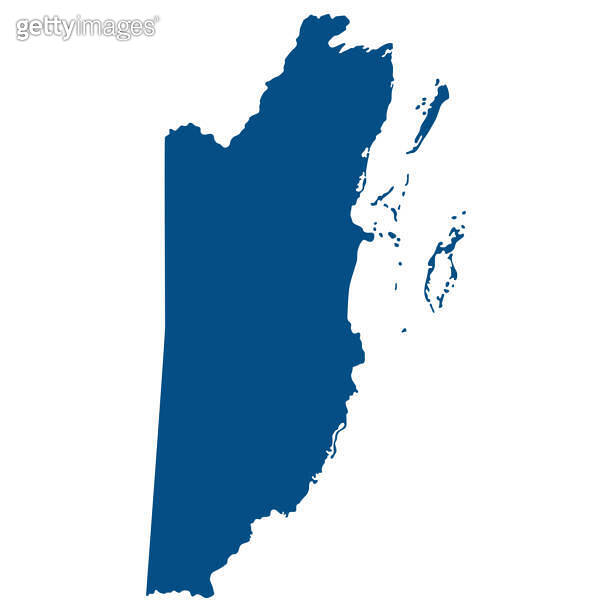 Belize map. Map of Belize in blue color (2023351585) - 게티이미지뱅크