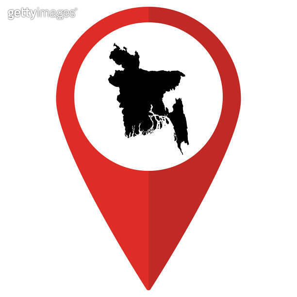 Bangladesh map. Map of Bangladesh on map pin icon red color isolated ...