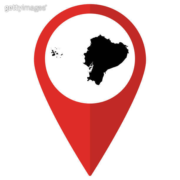 Ecuador map. Map of Ecuador on map pin icon red color isolated ...