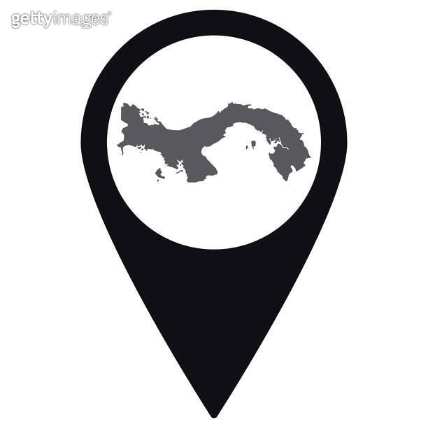 Panama map. Map of Panama on map pin icon black color isolated ...
