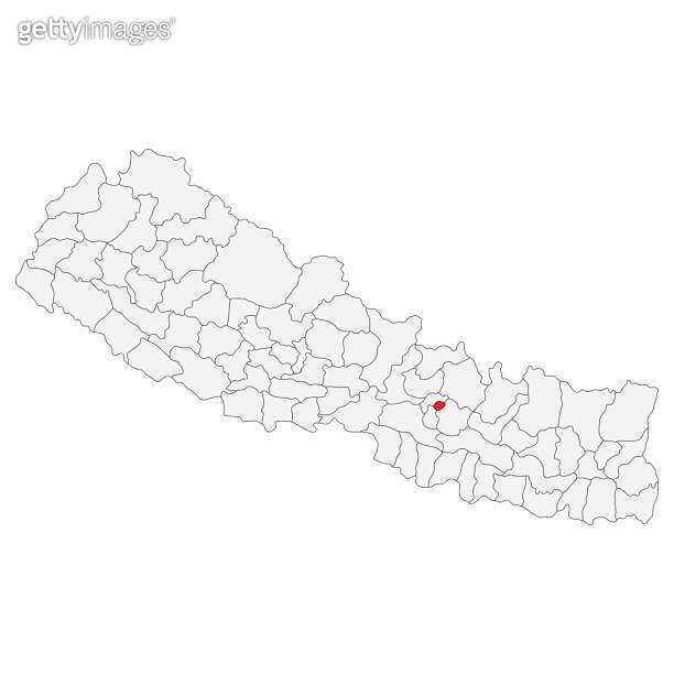 Nepal map. Map of Nepal with capital city Kathmandu 이미지 (2074010503 ...