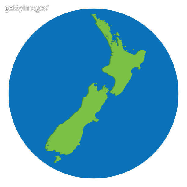 New Zealand map. Map of New Zealand in green color in globe design with ...