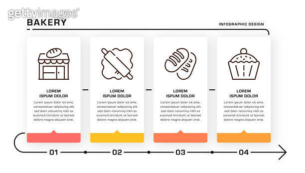 Bakery Timeline Infographic Template 이미지 (2110880444) - 게티이미지뱅크