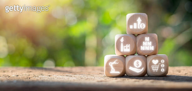 Capital intensity concept, Wooden block on desk with capital intensity ...