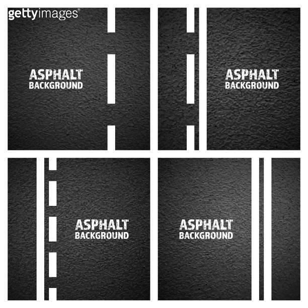 Asphalt road with white lane marking, concrete highway surface, texture ...