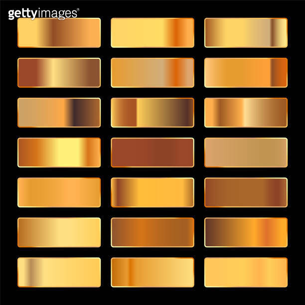 Bronze, copper orange glossy gradient, metal foil texture. Color swatch ...