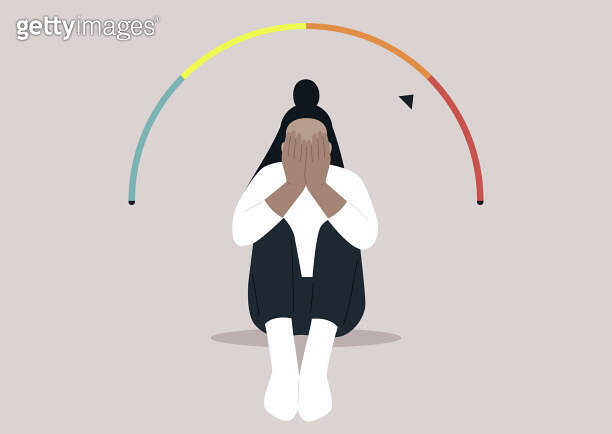 A Spectrum of Emotions, A Moment of Despair, Digital illustration of ...