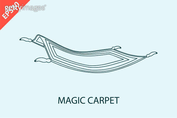 Hand drawn Magic flying carpet design vector isolated illustration 이미지 ...
