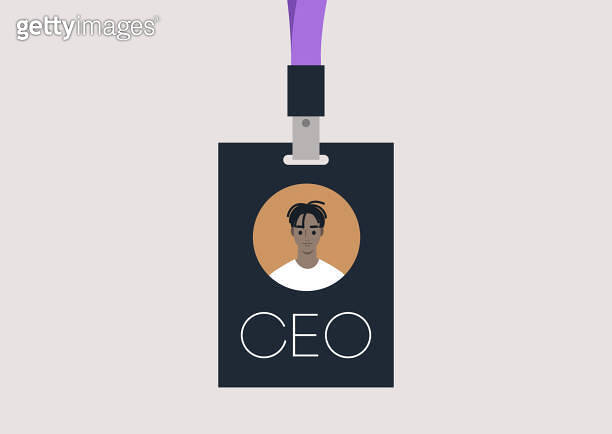 The Visionary Leader, A CEO Face Badge, A lanyard featuring the image ...