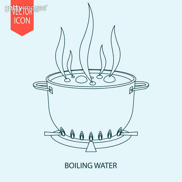 Hand drawn boiling water in pan design vector illustration 이미지 ...