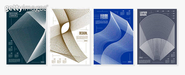 Futuristic dynamic motion line abstract cover design set 이미지 ...