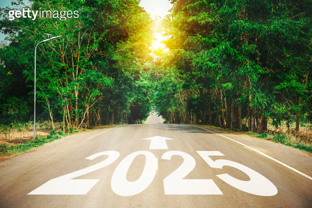 New year 2025 or straight forward concept. Text 2025 written on the ...