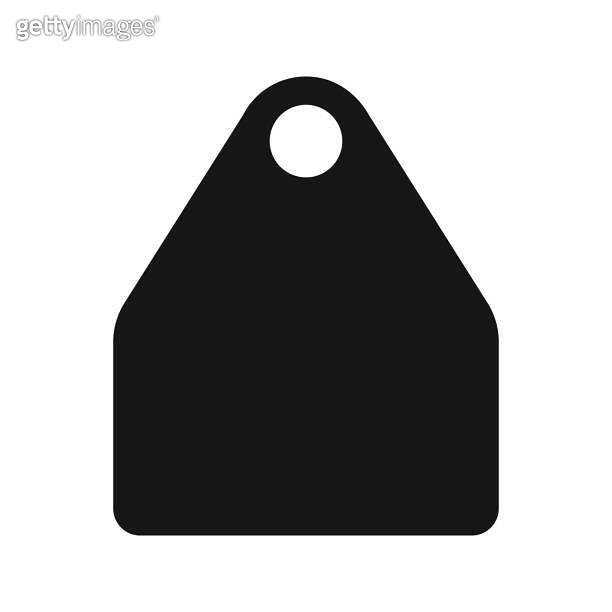 Eartag mockup for cattle. Blank black identification label for farm ...