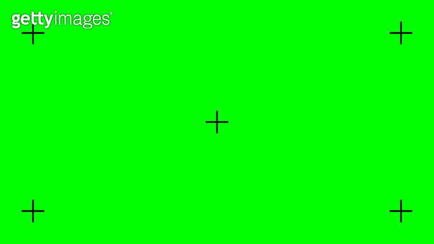 Green screen background with cross marks for tracking. Chromakey ...