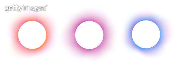 Set of blurry round frames. Circle shapes with colorful soft gradient ...