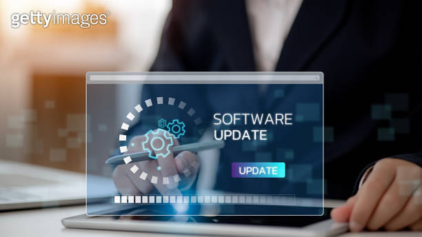 Installing update process. Software updates or operating system ...