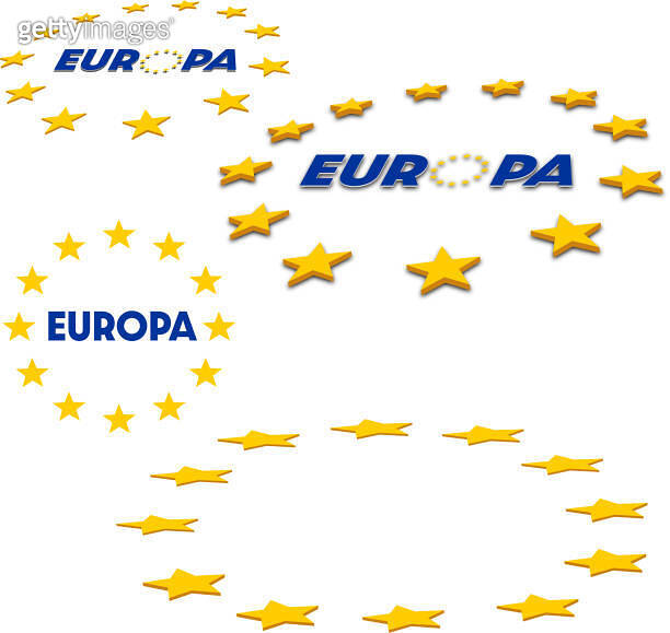Set of European union symbols. Various templates of wreath of stars of ...