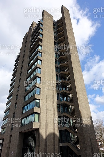 Brutalist Blake Tower Barbican Estate residential tower block concrete ...