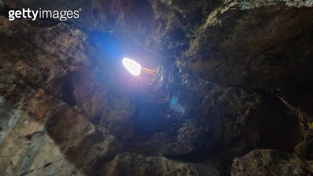 The sunlight shines into the Thach Dong cave in Ha Tien town, Kien ...