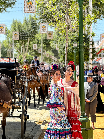 The Seville Fair known as Fiera de Abril is held in Seville, Andalusia ...